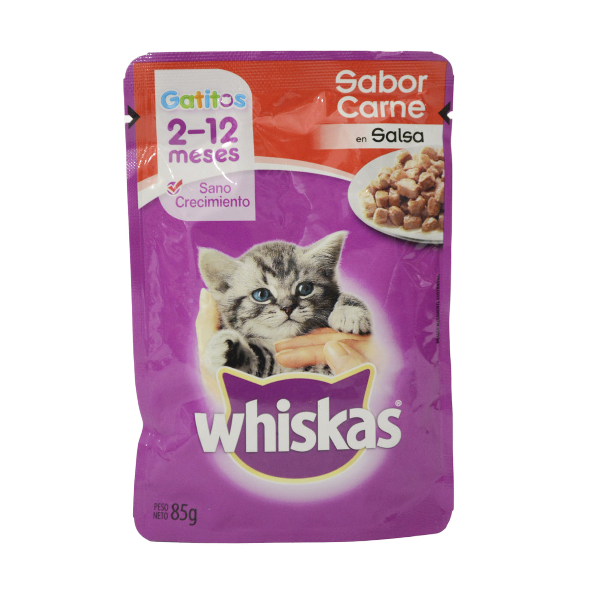 Alimento Whiskas Gatitos 2 A 12 Meses Sabor Carne X 85G— Farmacorp