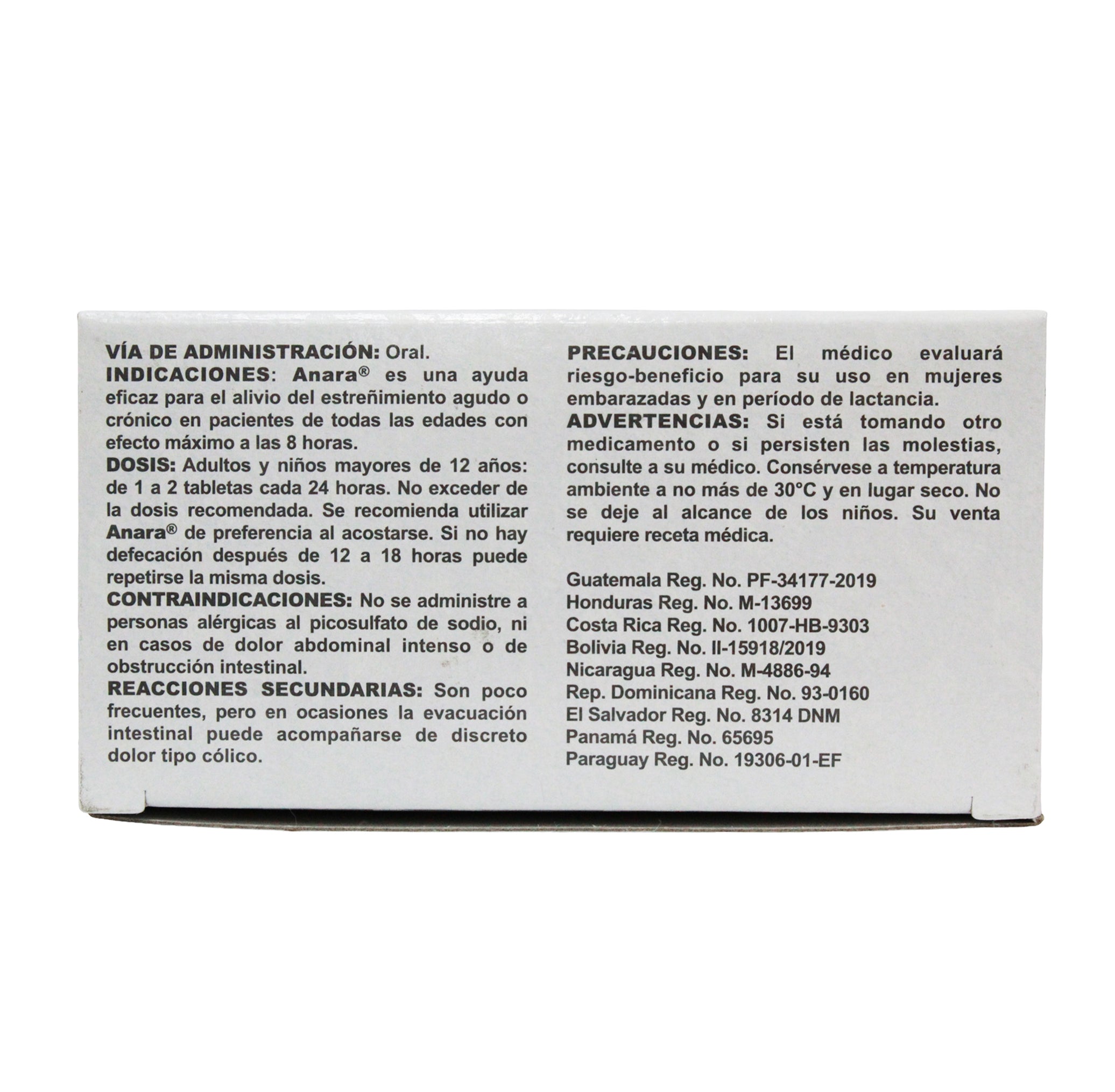 Anara 5Mg Picosulfato X Tableta— Farmacorp