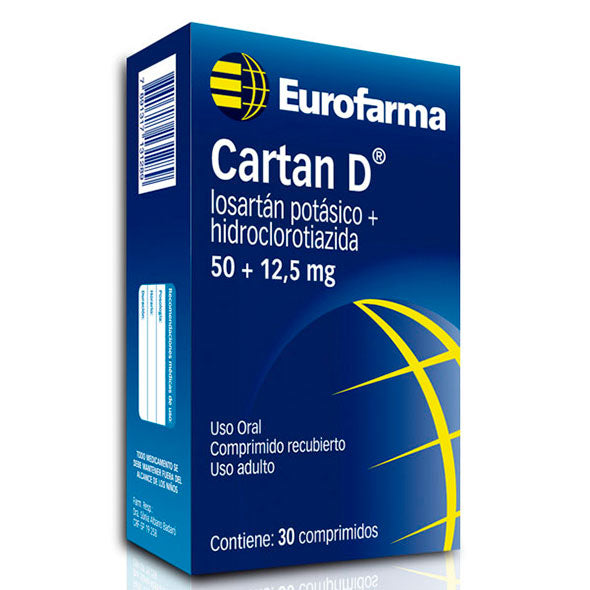 Cartan D Losartan-Hidroclorotiazida X Tableta— Farmacorp