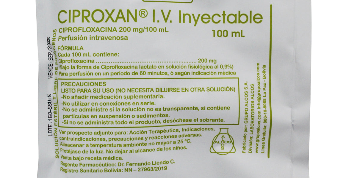Ciproxan Ciprofloxacina 200Mg X 100Ml— Farmacorp