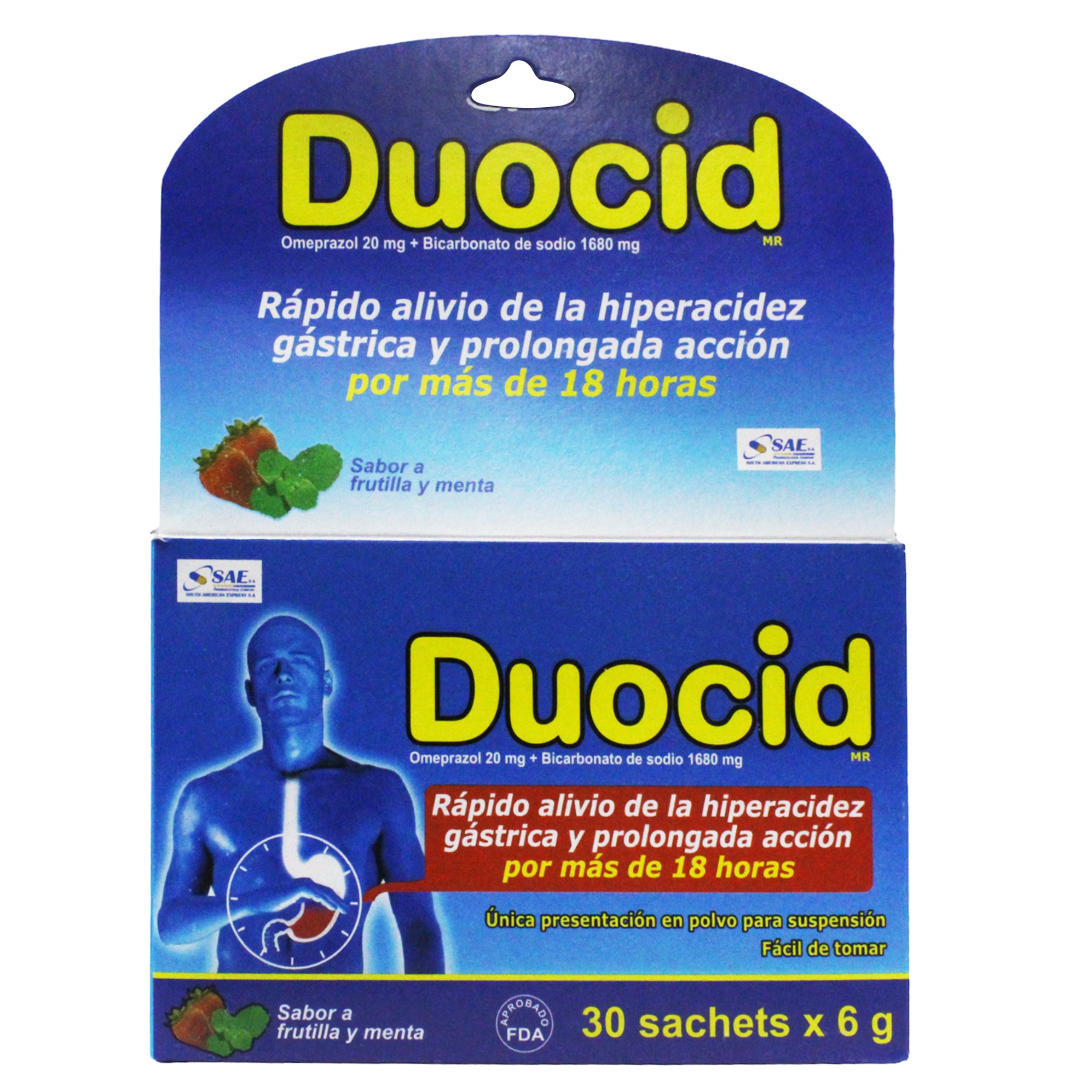 Duocid Omeprazol 20Mg Y Bicarbonato De Sodio 1680Mg X Sobre— Farmacorp