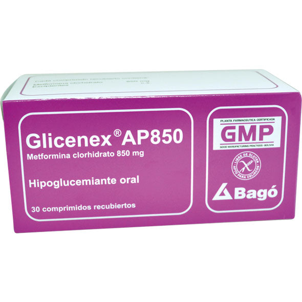 Glicenex Ap 850Mg Metformina X Tableta— Farmacorp