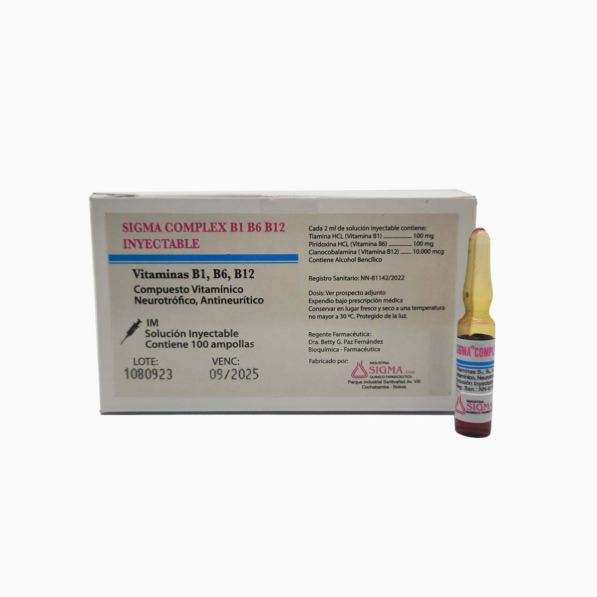 Sigma Complex B1 B6 B12 Im X 100 Amp 2Ml— Farmacorp