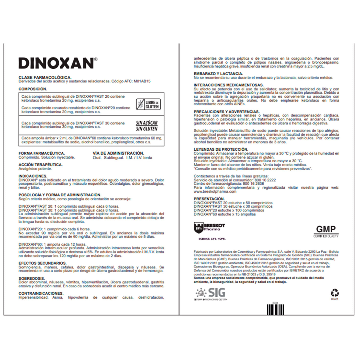 Dinoxan 20Mg Ketorolaco X Tableta— Farmacorp