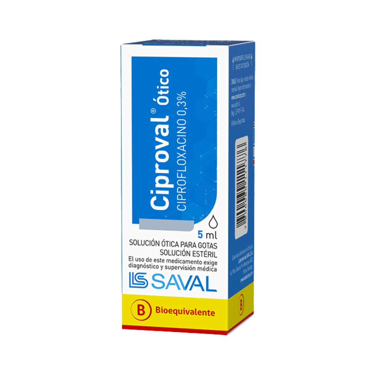 Ciproval Otico 0.3% X 5Ml Ciprofloxacina— Farmacorp