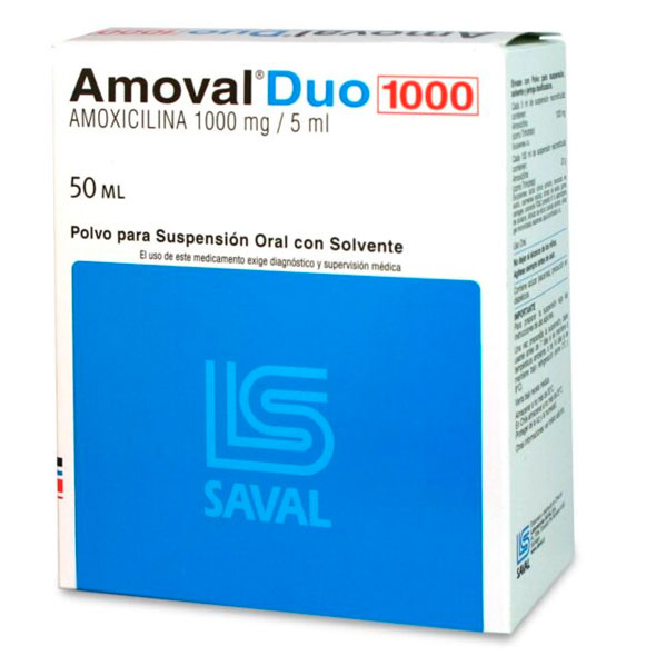 Amoval Duo Amoxicilina 1000mg 50ml | Suspensión— Farmacorp