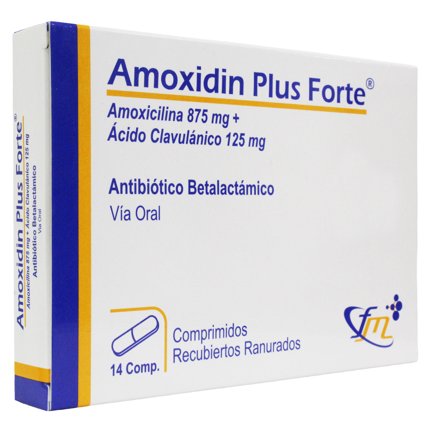 Amoxidin Plus Forte Amoxicilina 875Mg Y Acido Clavulanico 125Mg X Comp ...