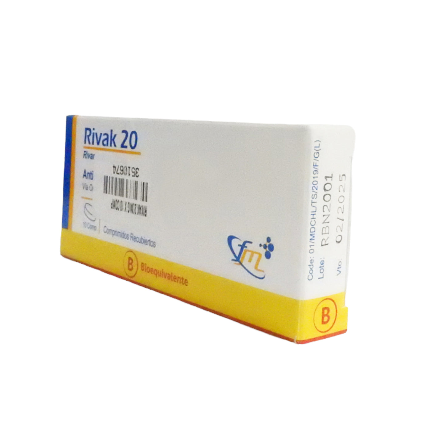 Rivak Rivaroxabán 20 Mg X Comprimido— Farmacorp