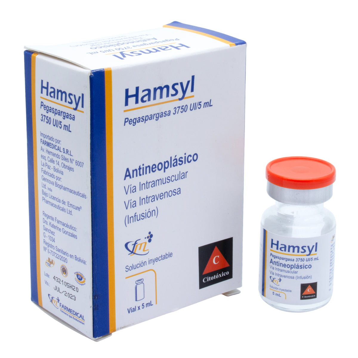 Hamsyl 3750Ui Im-Iv X1 Amp 5Ml Pegaspargasa Frio— Farmacorp