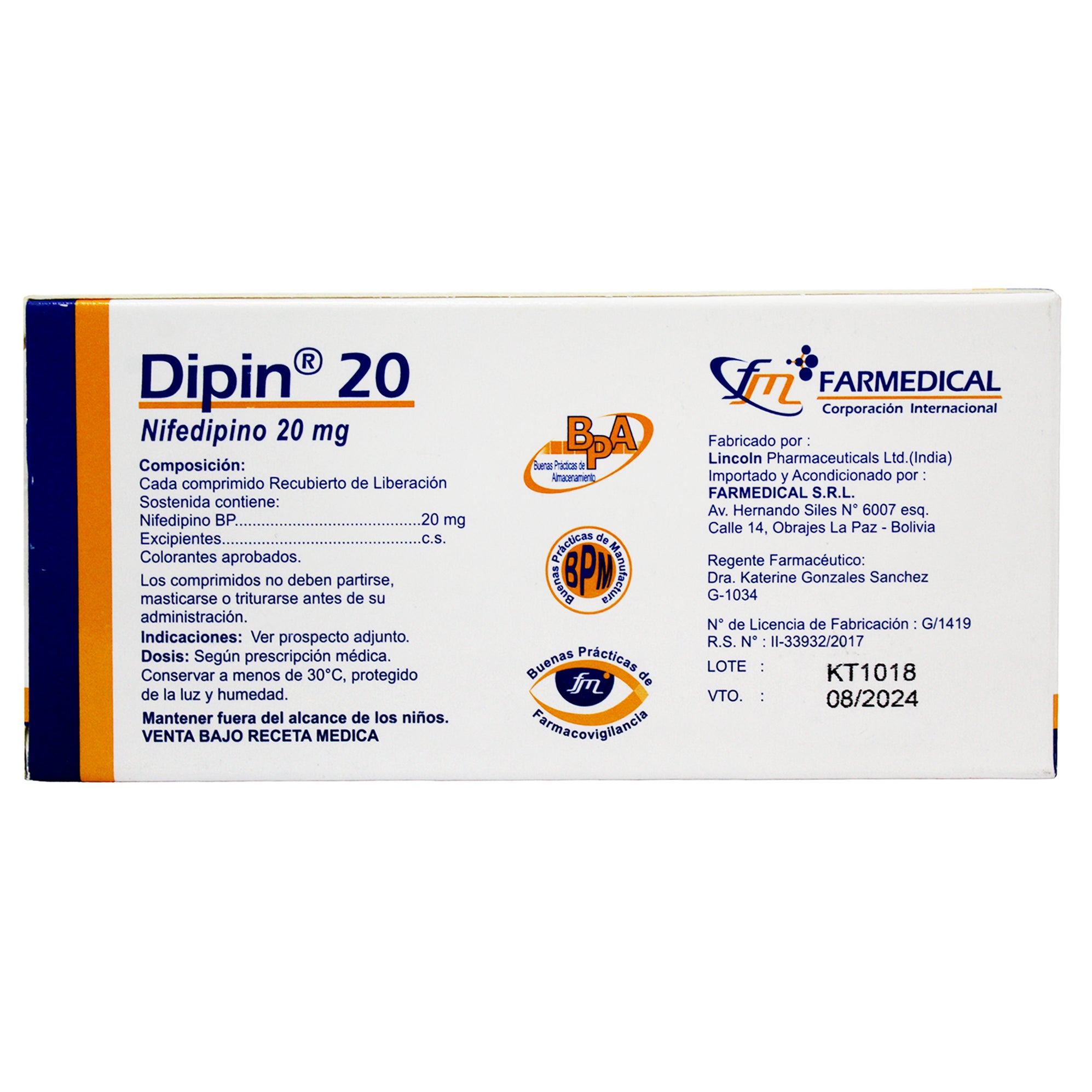 Dipin 20Mg Nifedipino X Tableta— Farmacorp
