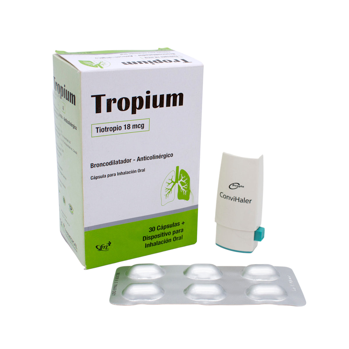 Tropium 18Mcg X 30 Capsulas +Dispositivo Para Inhalación Oral— Farmacorp
