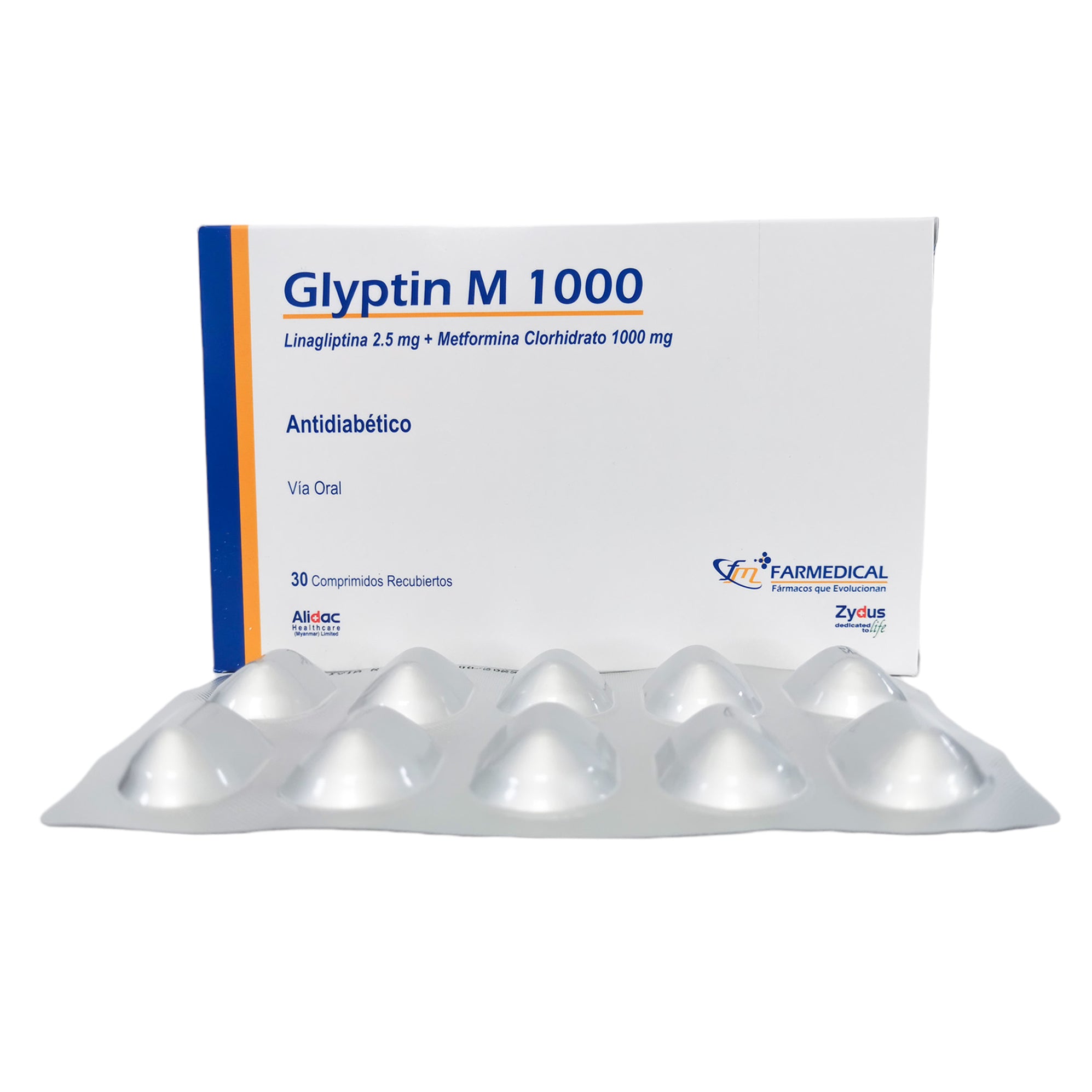 Glyptin M 1000 Linagliptina Metformina X Comprimido— Farmacorp