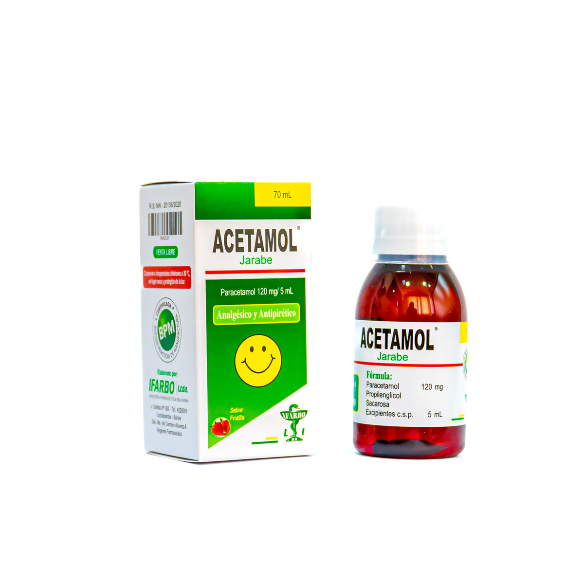 Acetamol Paracetamol 120Mg 5Ml Jarabe X 70Ml— Farmacorp