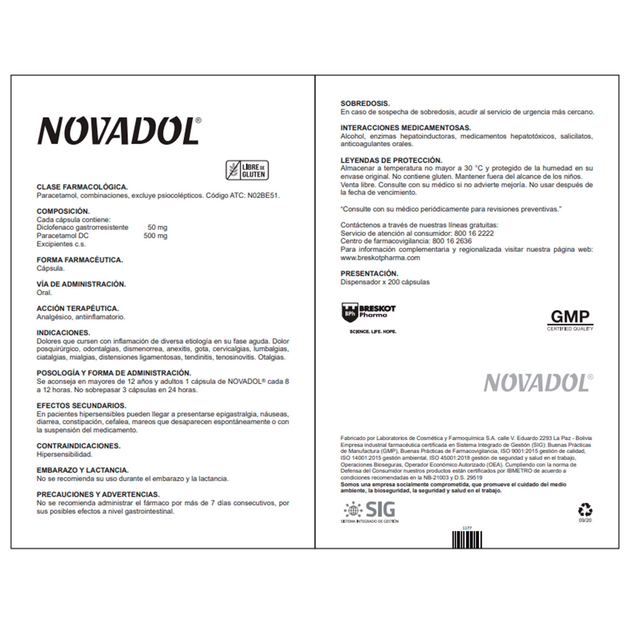 Novadol Diclofenaco Sodico 50Mg Y Paracetamol 500Mg X Capsula— Farmacorp