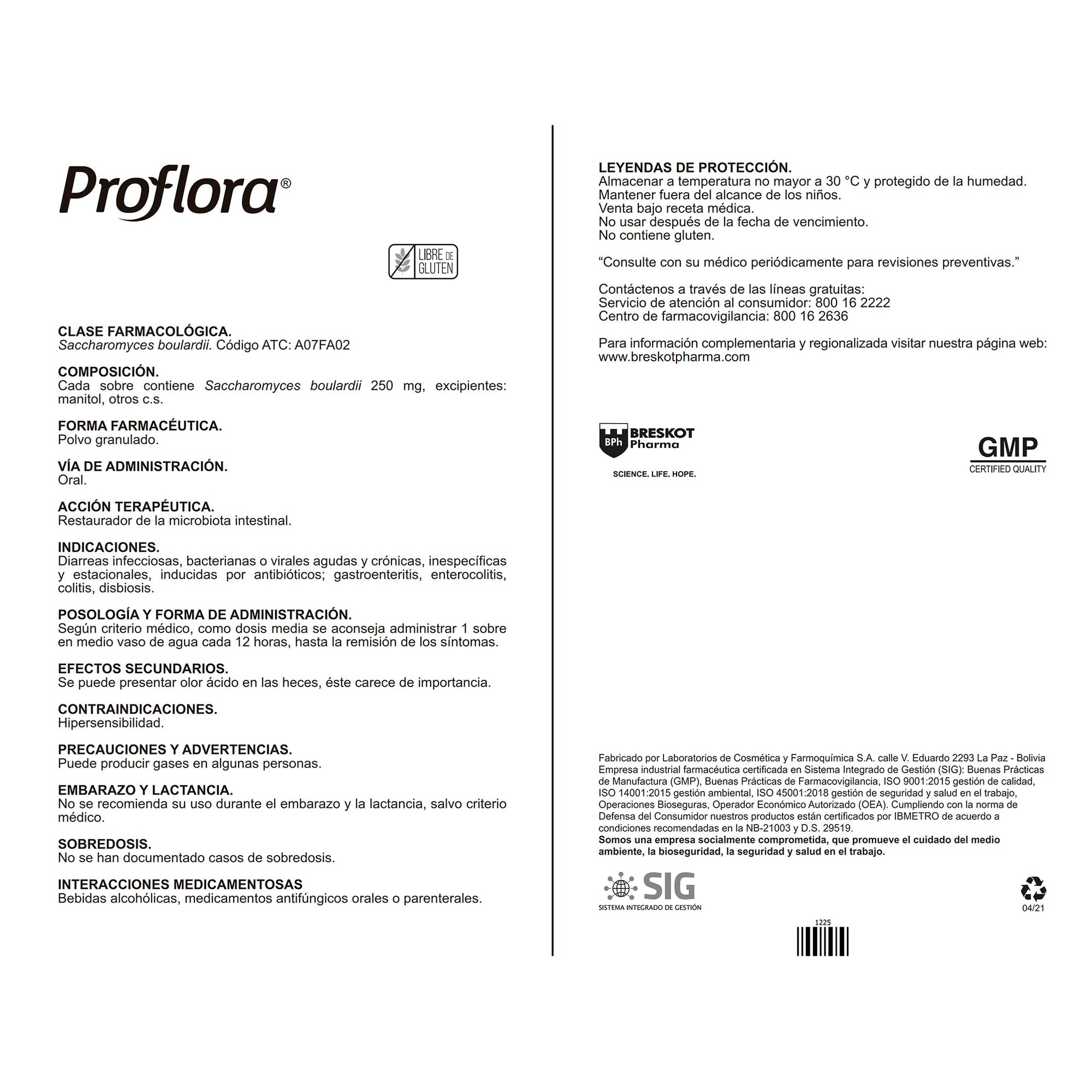 Proflora 250Mg Saccharomyces Boulardii X Sobre— Farmacorp