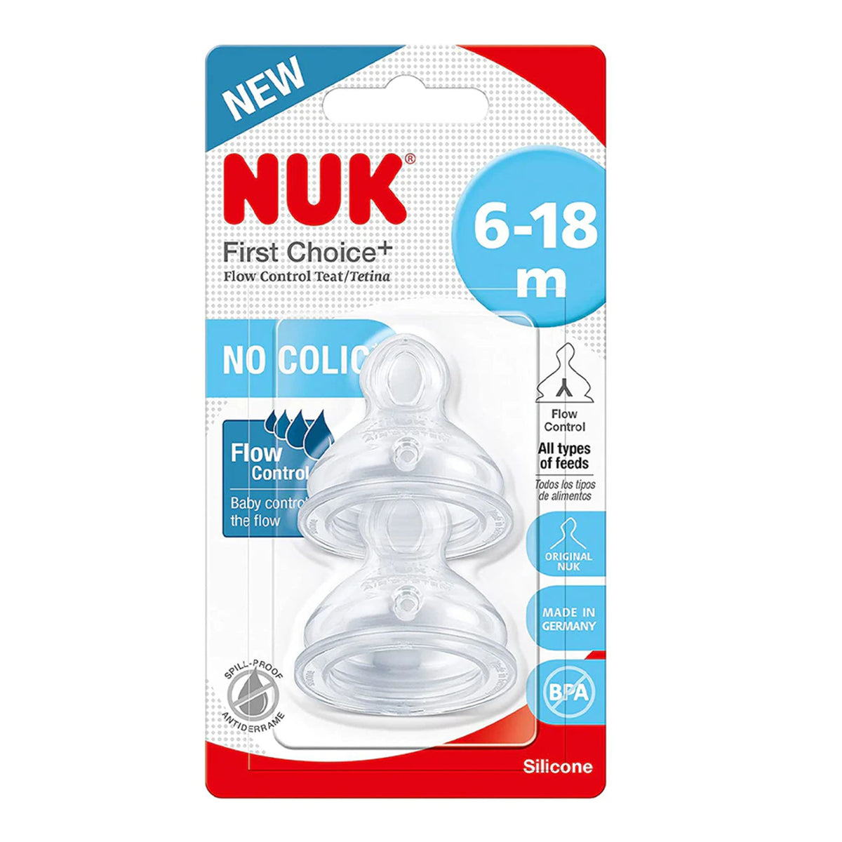 Tetina Repuesto First Choice Nuk 6-18M x 2— Farmacorp