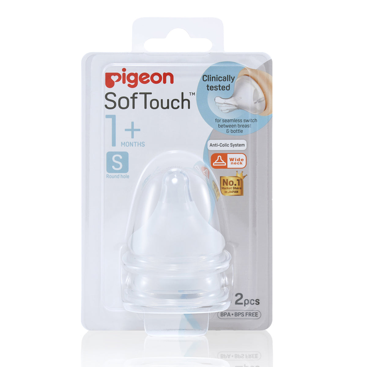 Pigeon Tetina Soft Touch Peristaltic Plus S Boca Ancha X Blister— Farmacorp