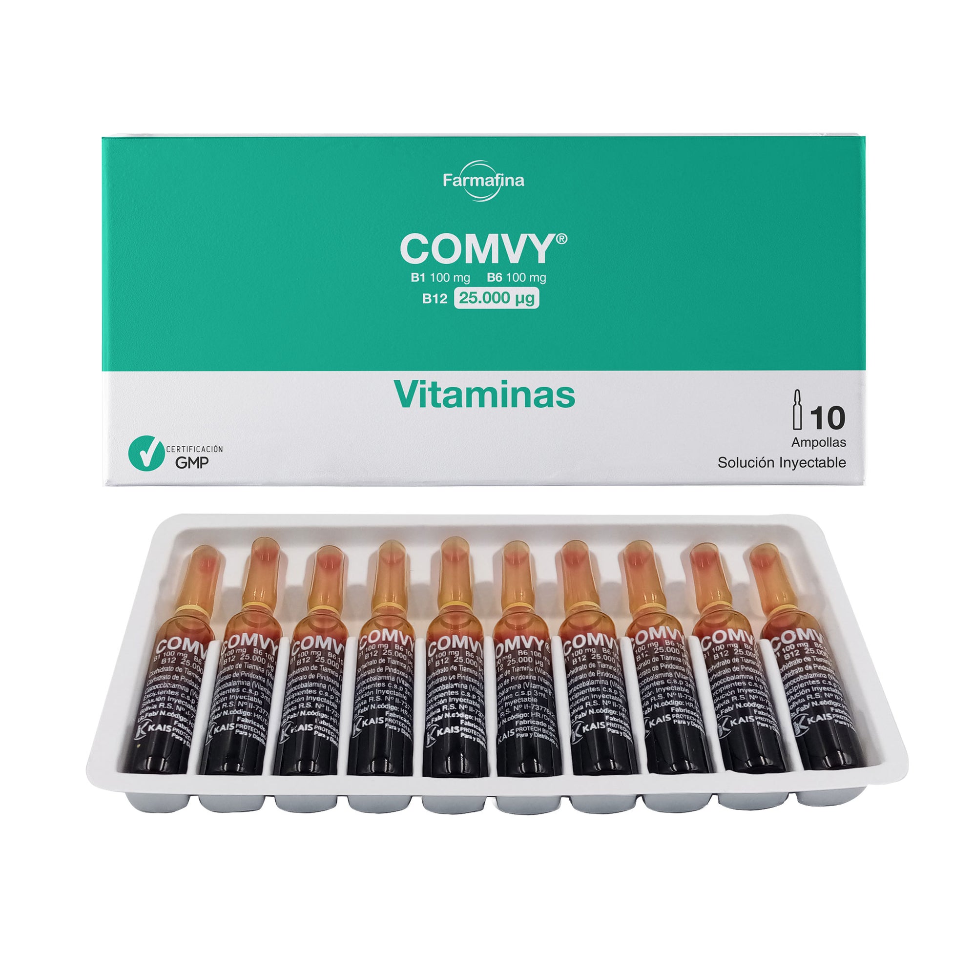 Comvy Complejo B Vitaminas B1 B6 B12 25.000 X Ampolla— Farmacorp