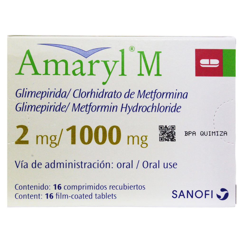 Glemaz Met 2Mg Glimepirida Y 1000Mg Metformina Clorhidrato X Tableta ...