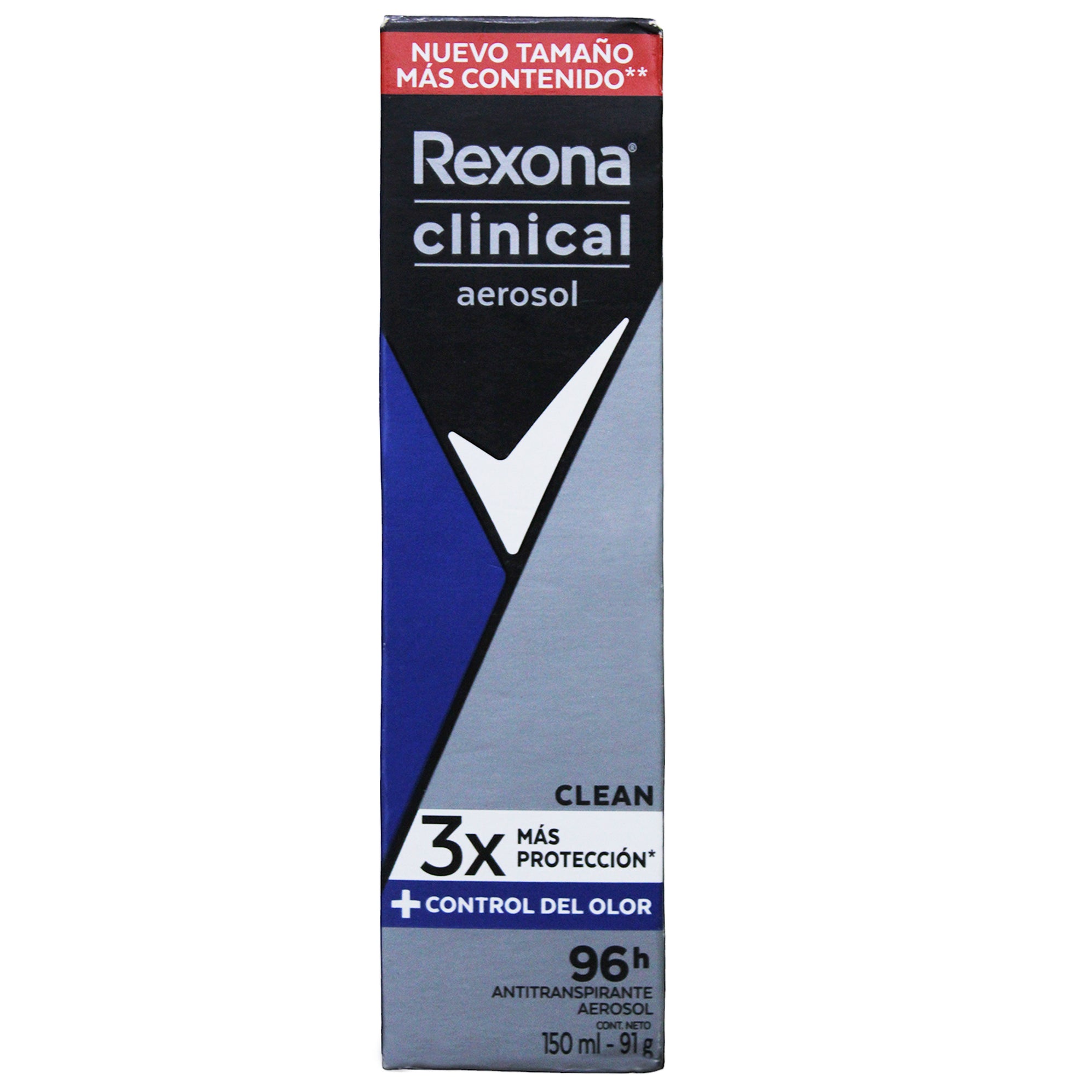 Rexona Men Clin Aero Antitranspirante Clean 3X 96Hrs X 150Ml— Farmacorp