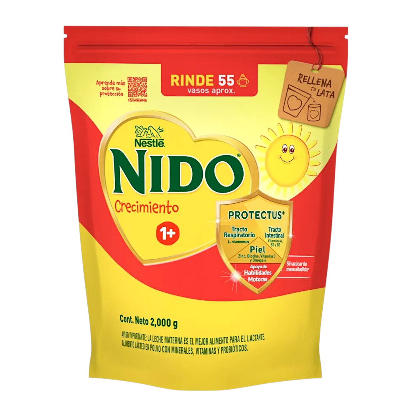 Leche En Polvo Nido Crecimiento 1+ Protectus Bolsa X 2000G— Farmacorp