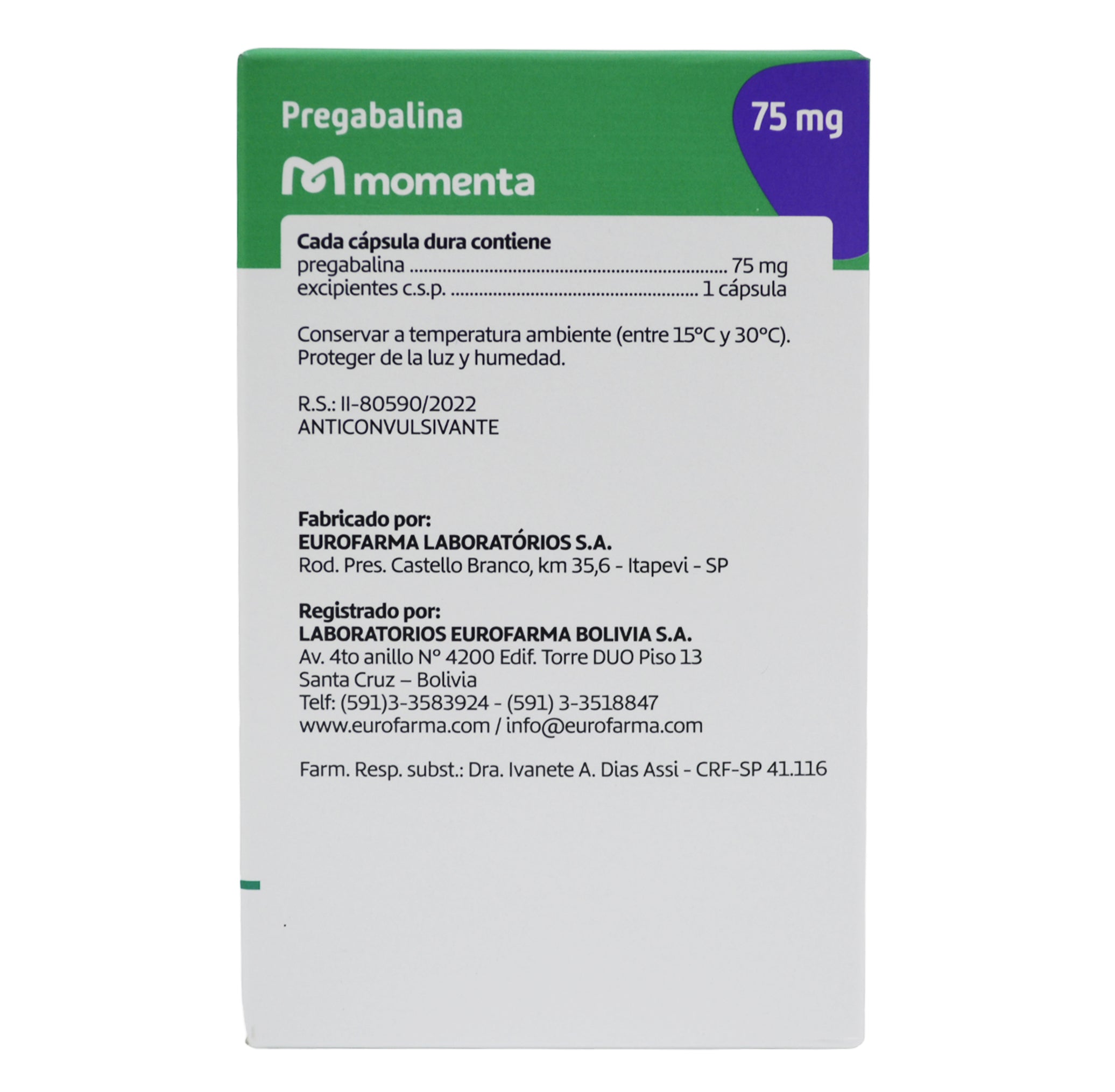 Pregabalina 75Mg Generico X Capsula— Farmacorp