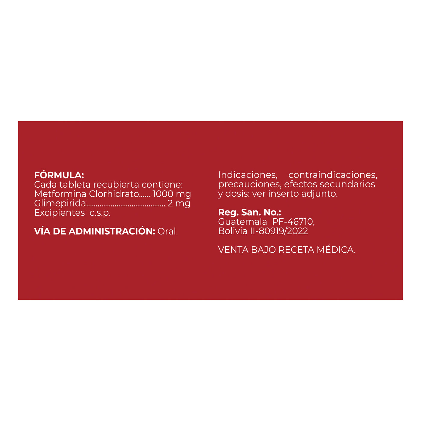 Efinex Met 1000 2Mg Metformina Glimepirida X Tableta— Farmacorp