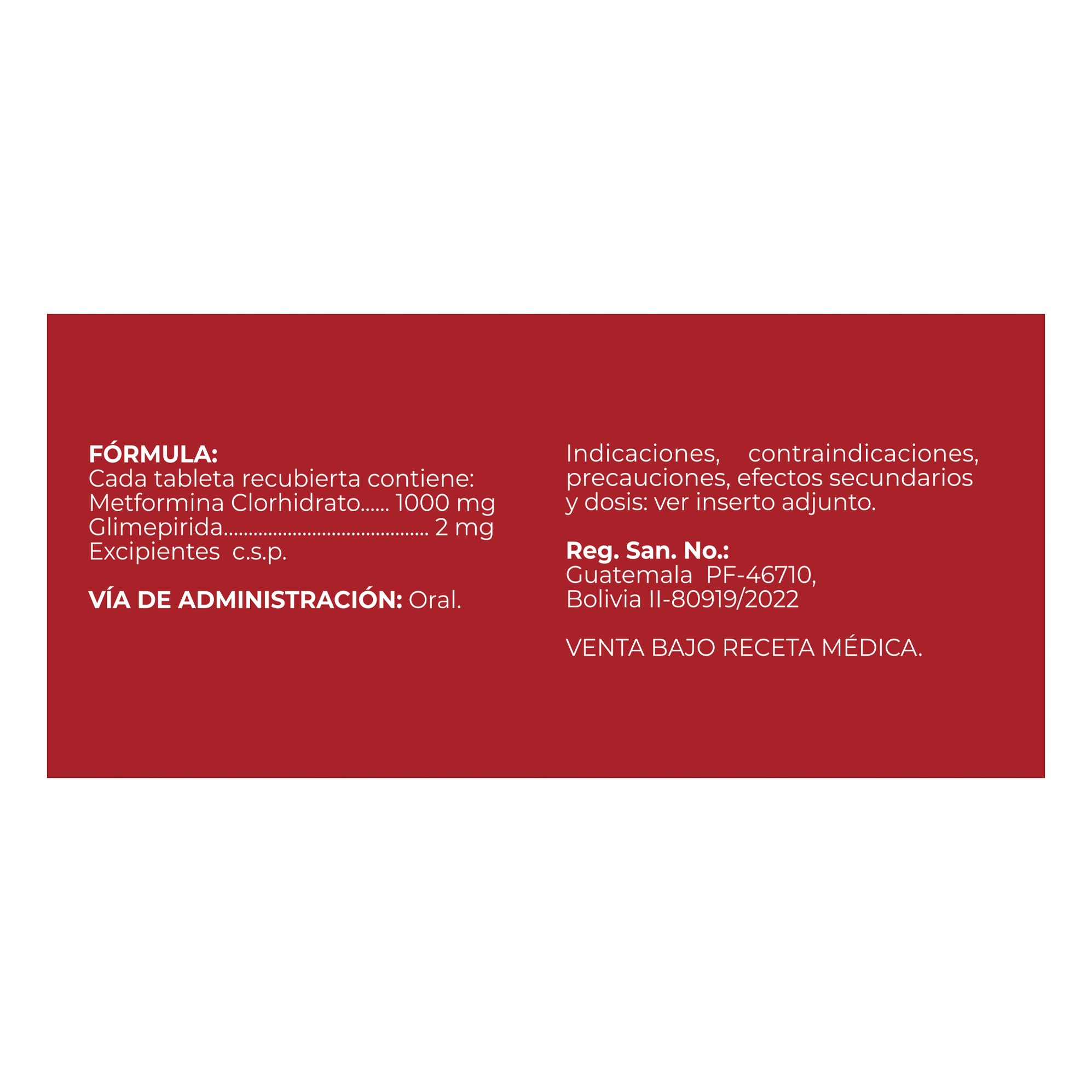 Efinex Met 1000 2Mg Metformina Glimepirida X Tableta— Farmacorp