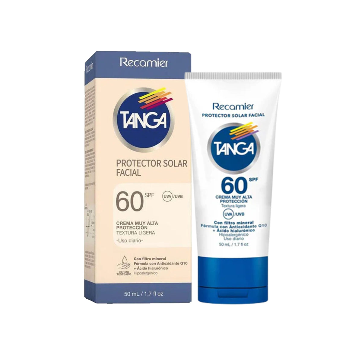 Recamier Tanga Protector Solar Facial FPS 60 - 50 ml— Farmacorp