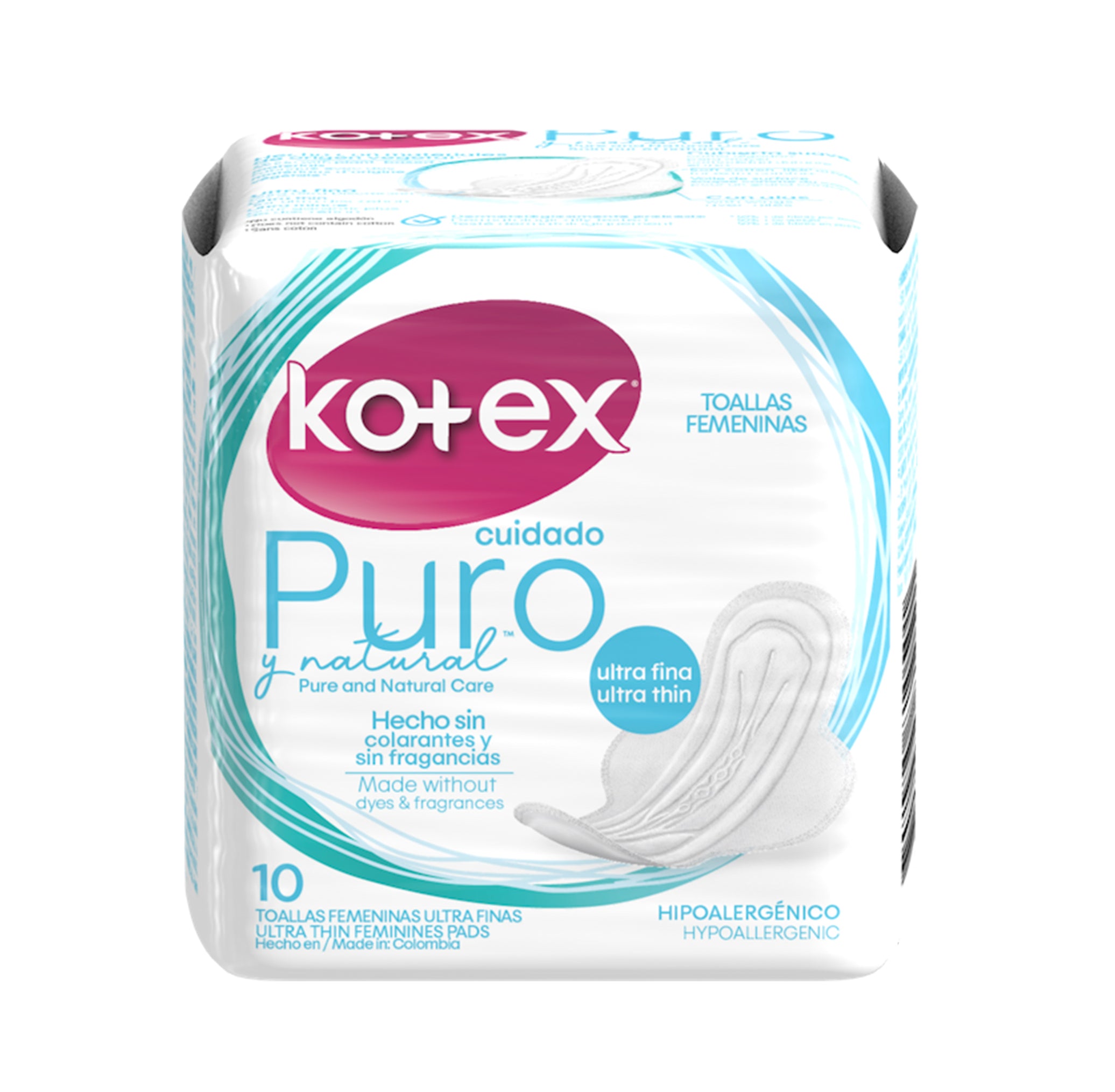 Kotex Toalla Ultrafina Cuidado Puro Y Natural X 10 Unidades— Farmacorp