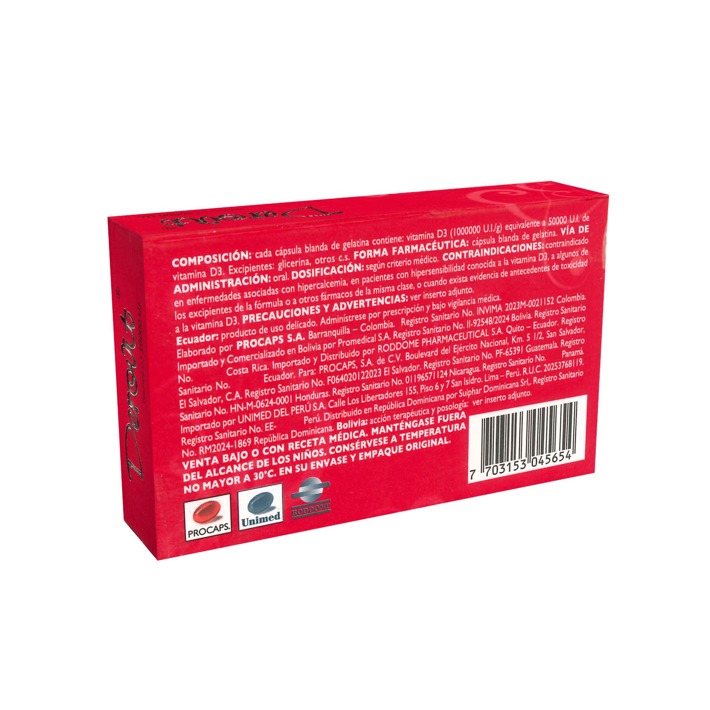 Derovit 50000Ui Vitamina D3 X Capsula Blanda— Farmacorp