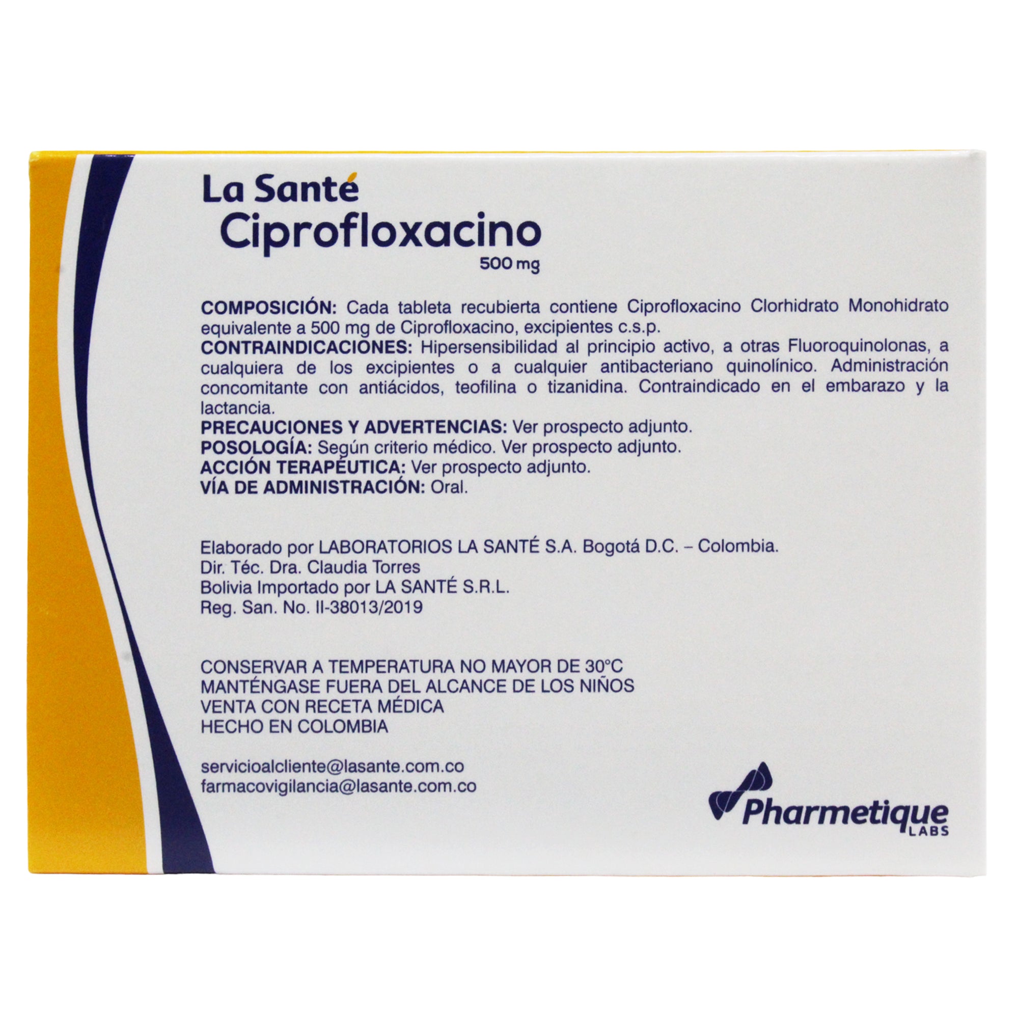 Ciprofloxacina 500Mg X Tableta— Farmacorp