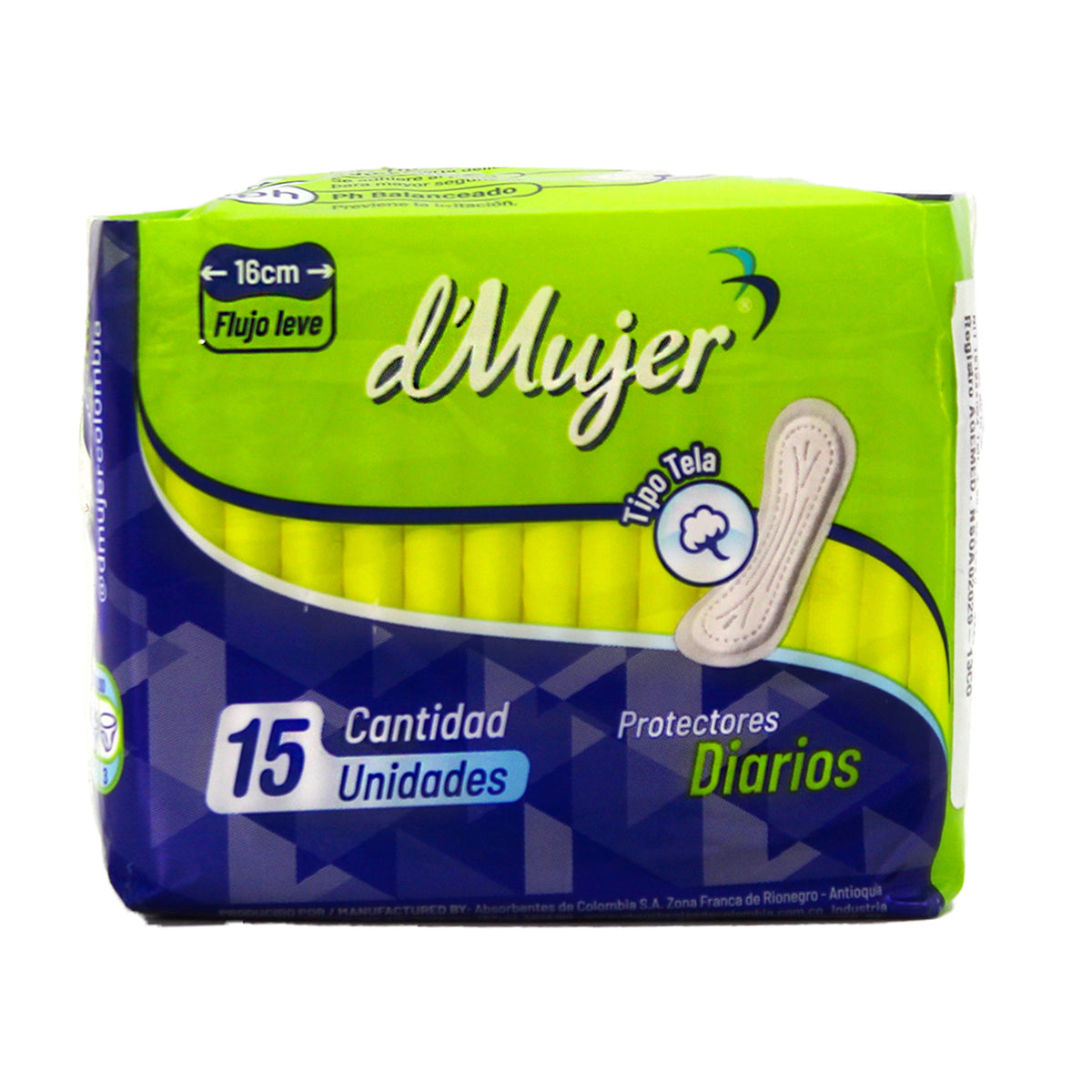 D Mujer Protectores Diario Tipo Tela X 15 Unidades— Farmacorp