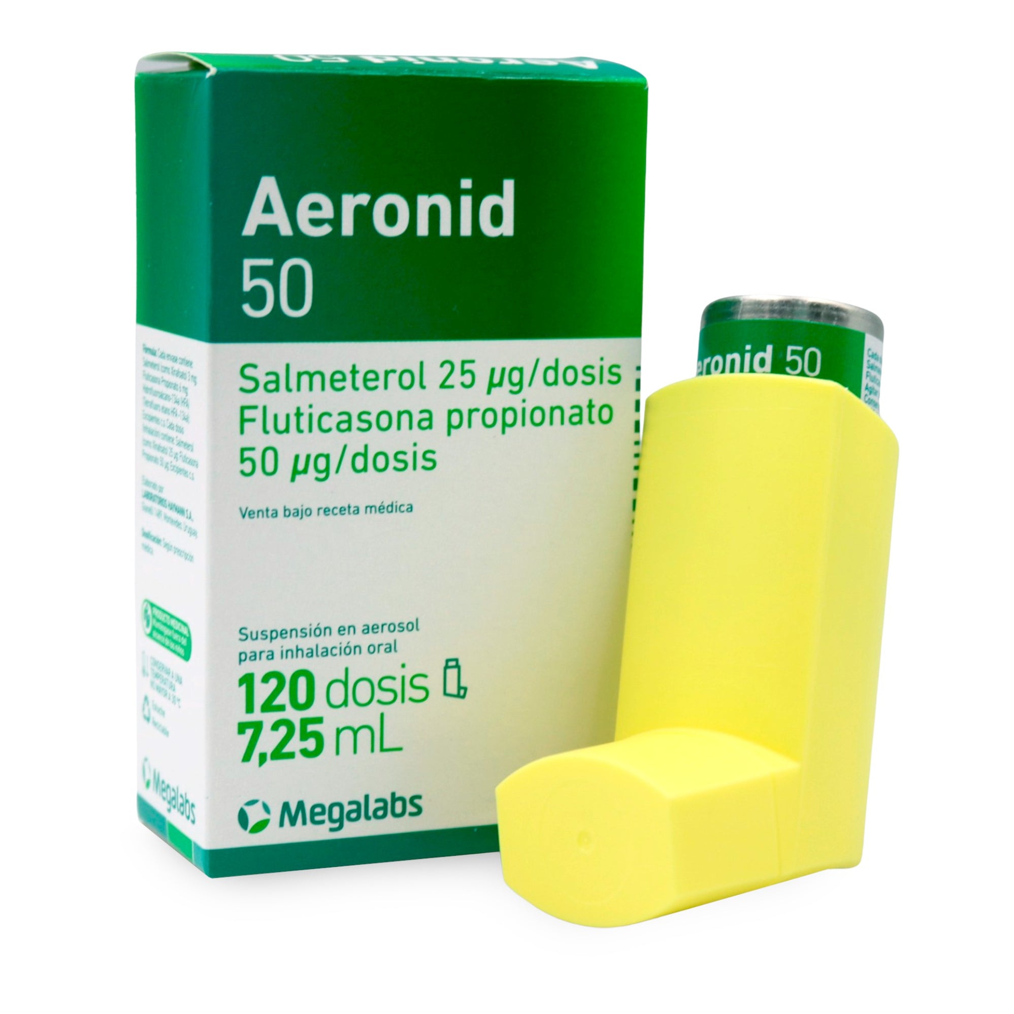 Aeronid 50Mcg Inhacion Oral Salmeterol / Fluticasona V+ X 120 Dosis ...