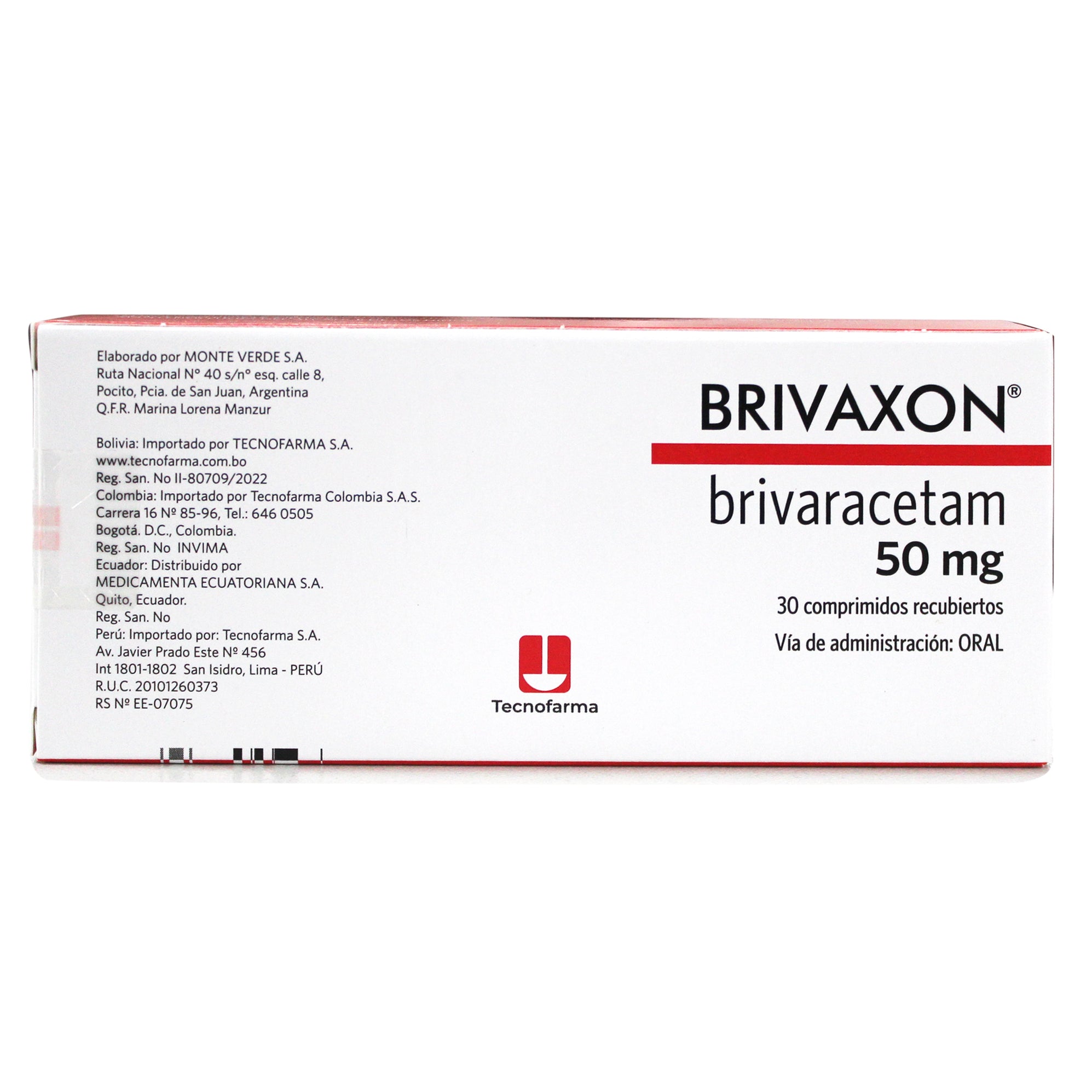 Brivaxon 50Mg Brivaracetam X Comprimido— Farmacorp