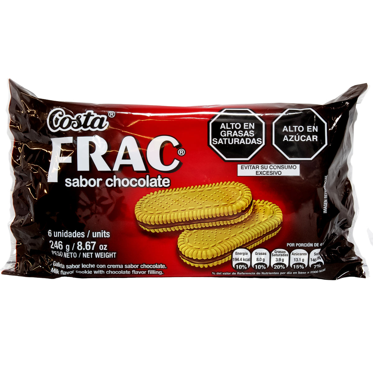 Frac Galleta Sabor Chocolate Six Pack X 246G— Farmacorp