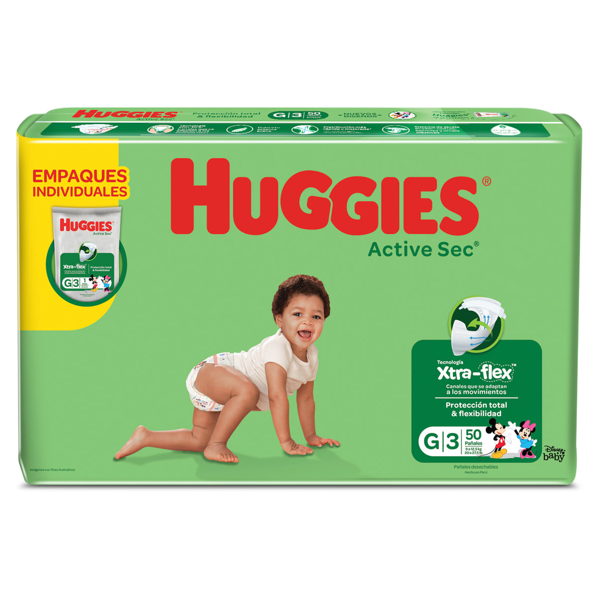 Huggies Active Sec Verde Talla G X 50 Unidades— Farmacorp