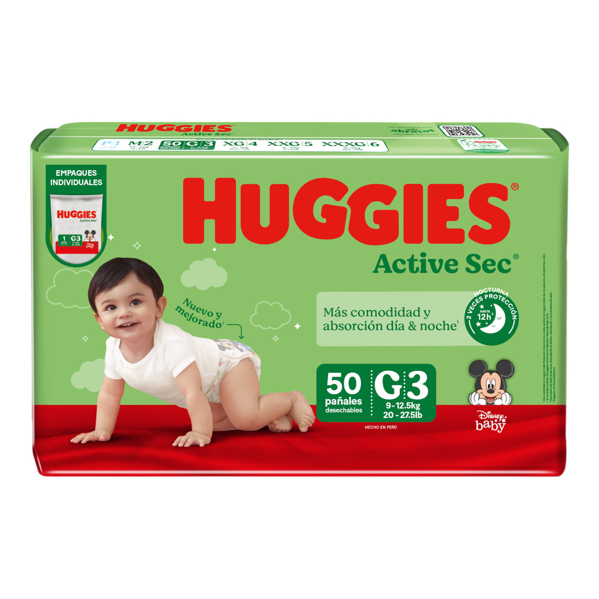 Pañales Active Sec G Huggies 50 Unidades— Farmacorp