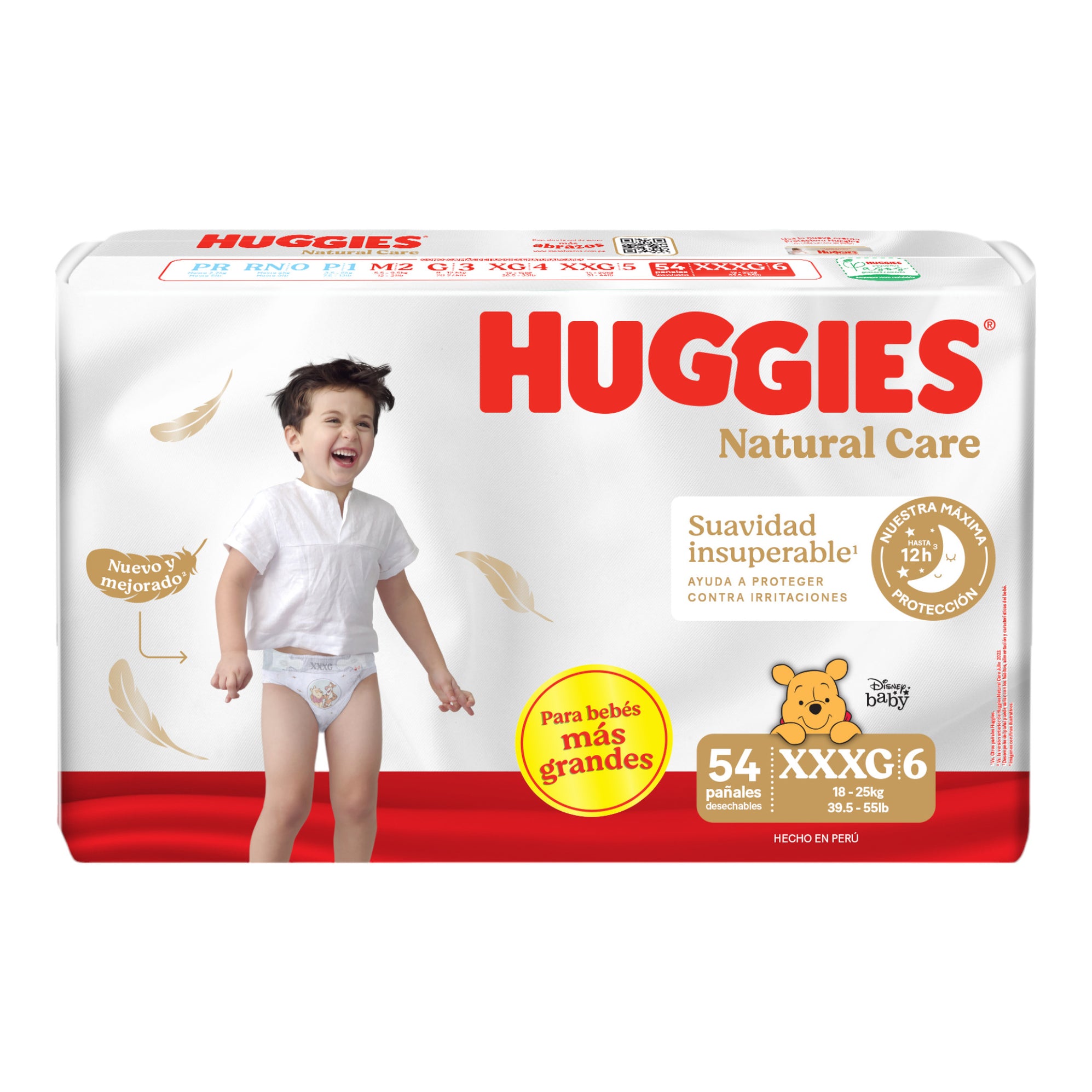 Pañales Natural Care XXXG Huggies 54 Unidades— Farmacorp
