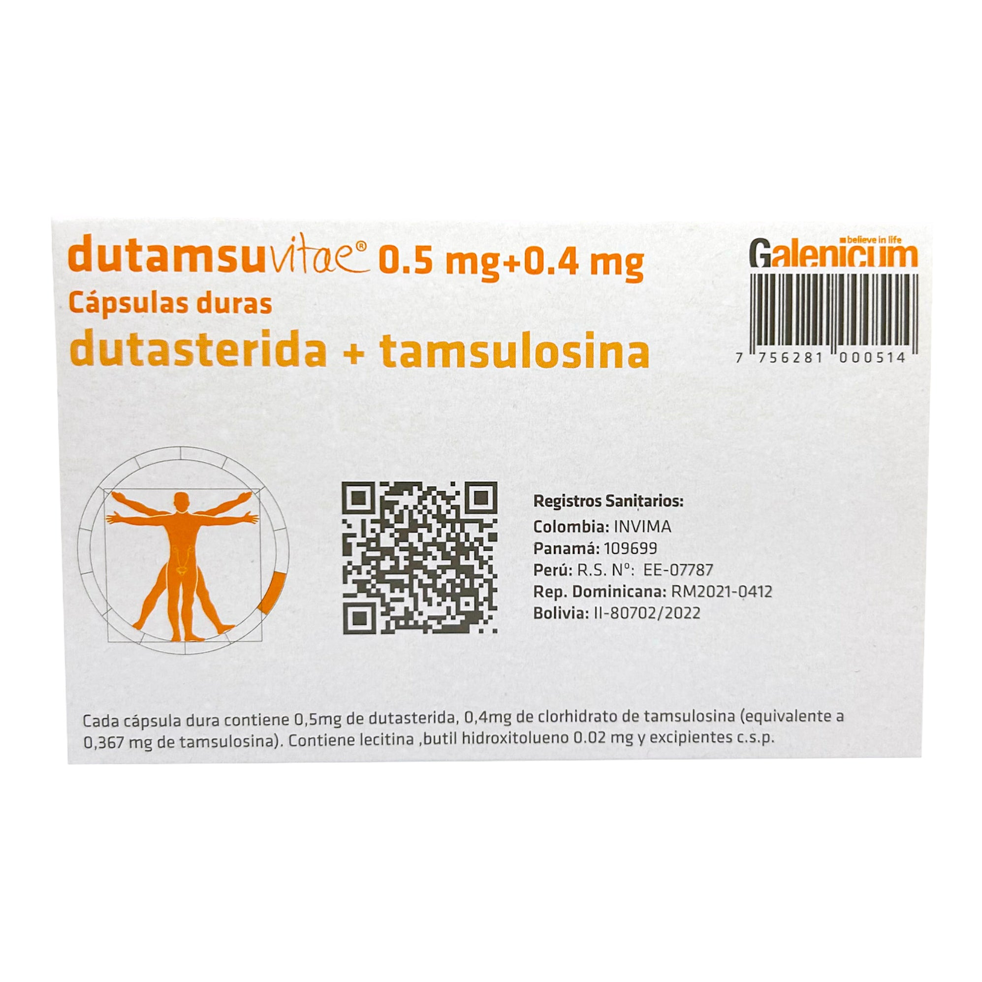Dutamsuvitae Tamsulosina/Dutasterida X Cápsula— Farmacorp