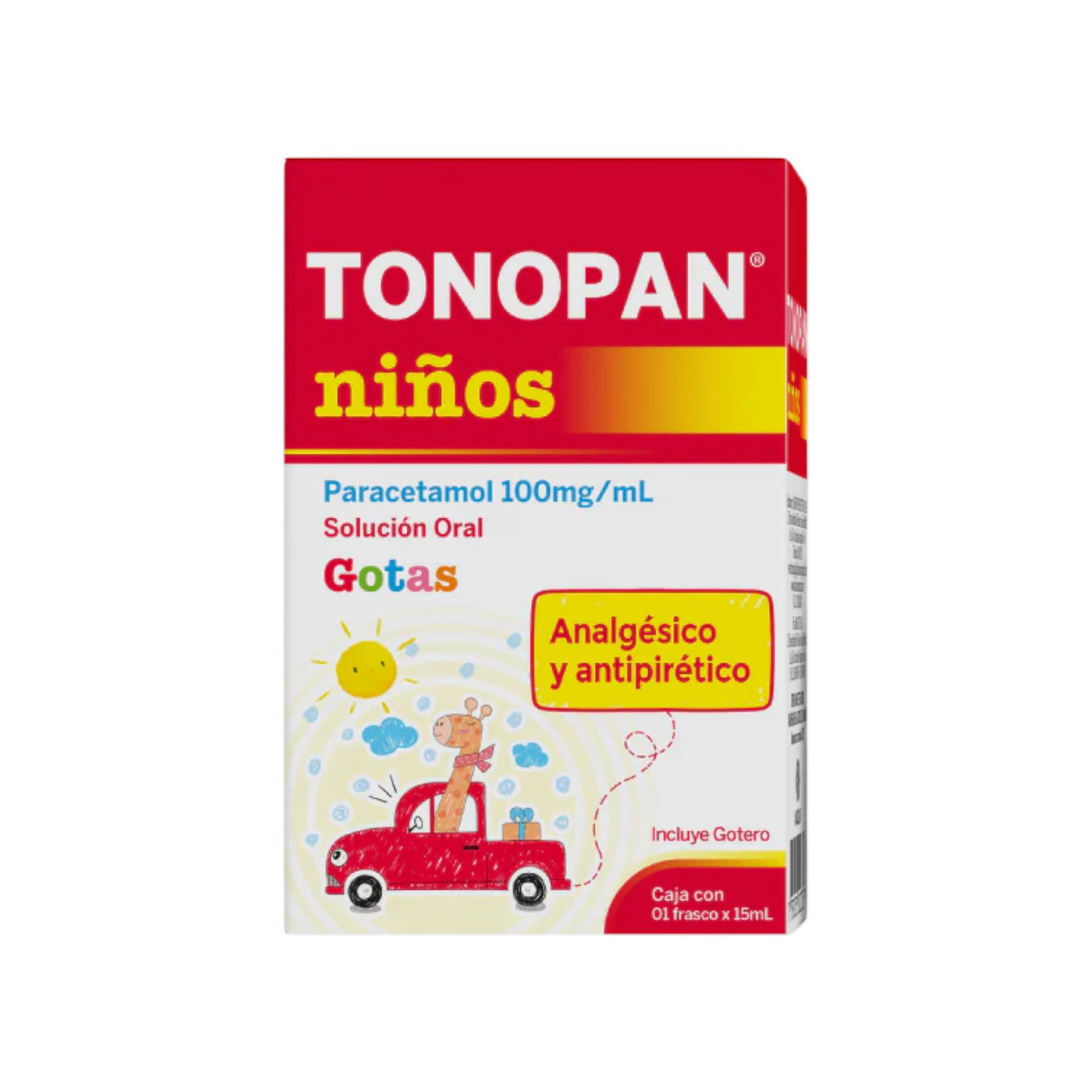 Tonopan Niños Paracetamol Gotas 100mg 15ml— Farmacorp