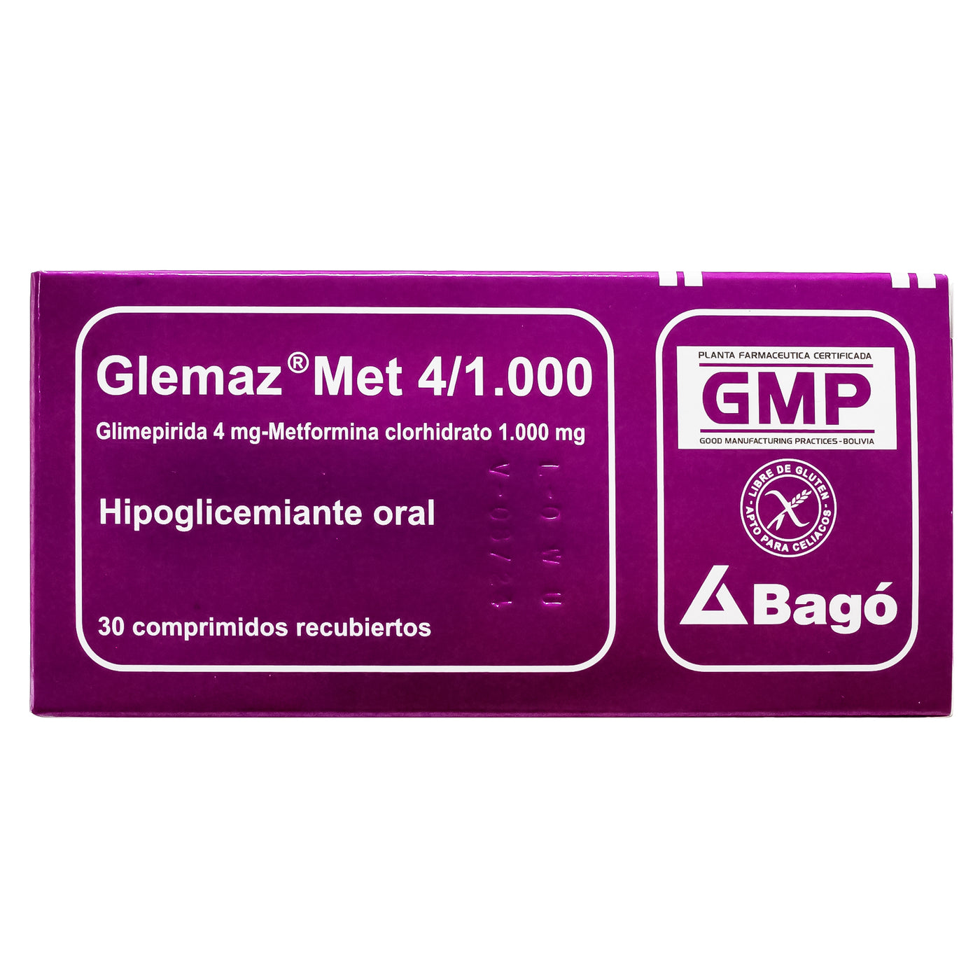 Glemaz Met 4Mg Glimepirida Y 1000Mg Metformina Clorhidrato X Tableta ...