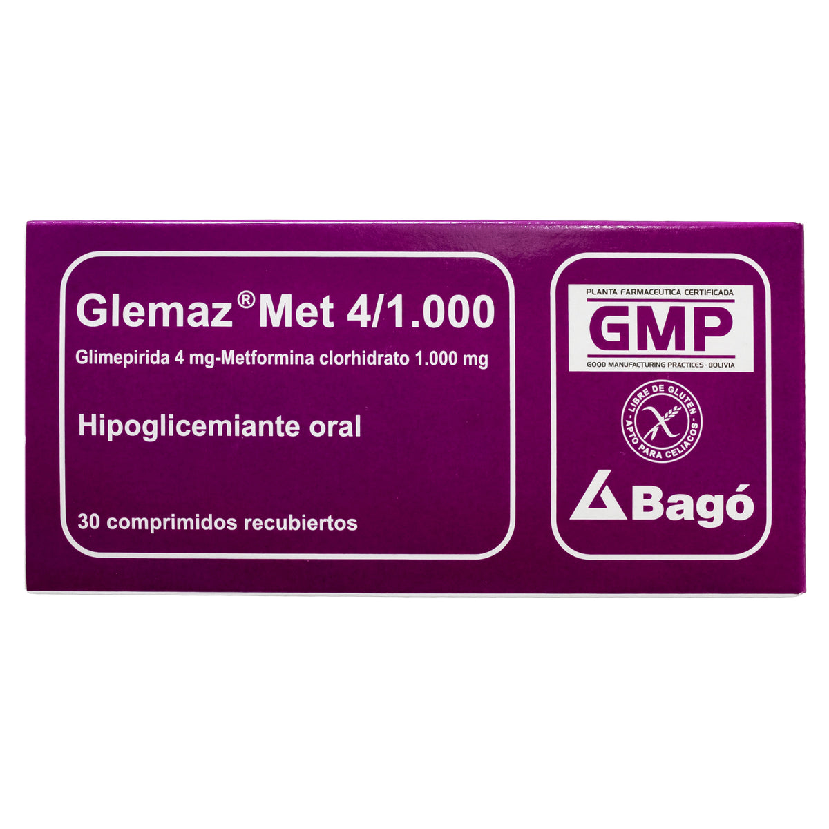 Glemaz Met 4Mg Glimepirida Y 1000Mg Metformina Clorhidrato X Tableta ...