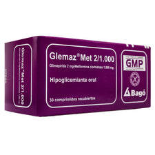 Glemaz Met 2Mg Glimepirida Y 1000Mg Metformina Clorhidrato X Tableta ...