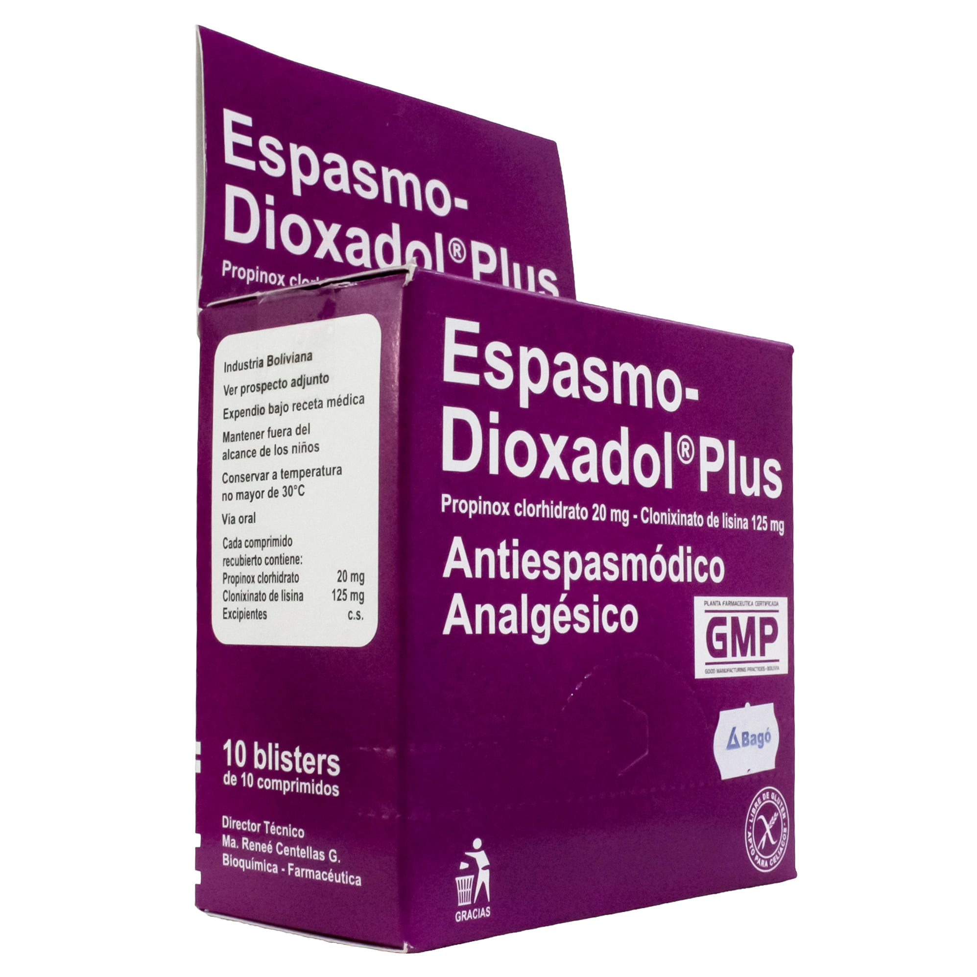 Espasmo Dioxadol Plus 20Mg Propinox Y 125Mg Clonixinato De Lisina X Ta ...
