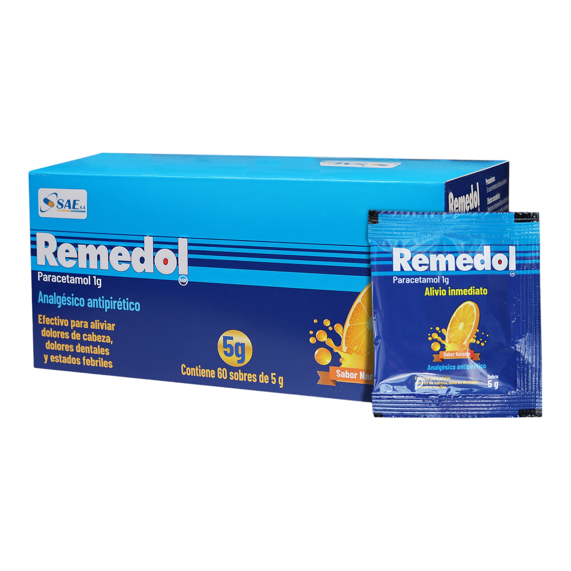 Remedol 1G Sabor Naranja Paracetamol X 60 Sobres— Farmacorp