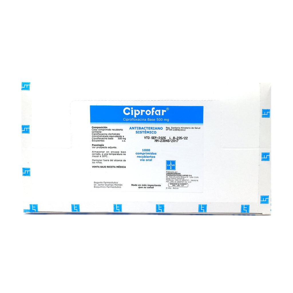 Ciflox 500Mg Ciprofloxacina X Tableta— Farmacorp