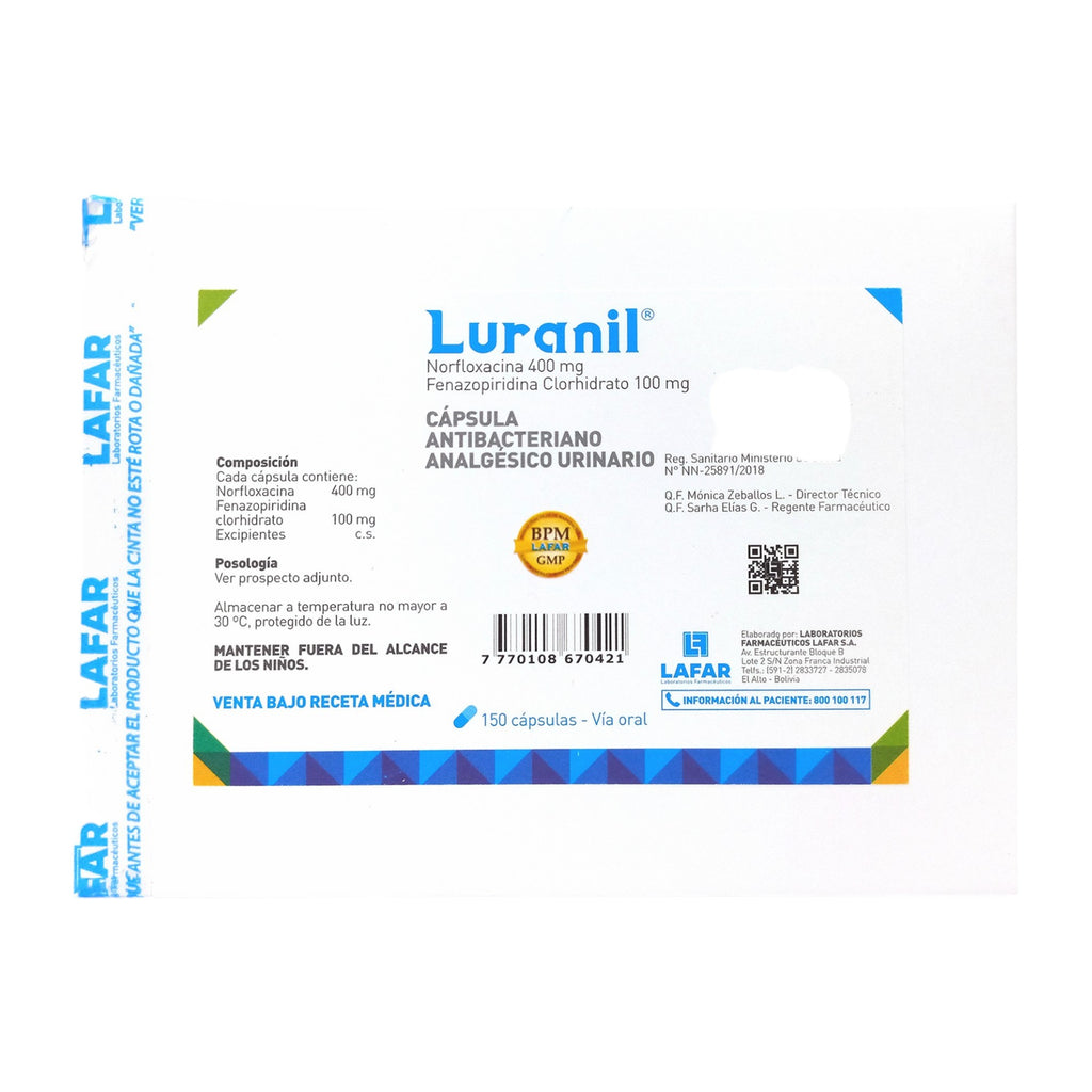 Uridon F Norfloxacina Fenazopiridina | Infección Urinaria— Farmacorp
