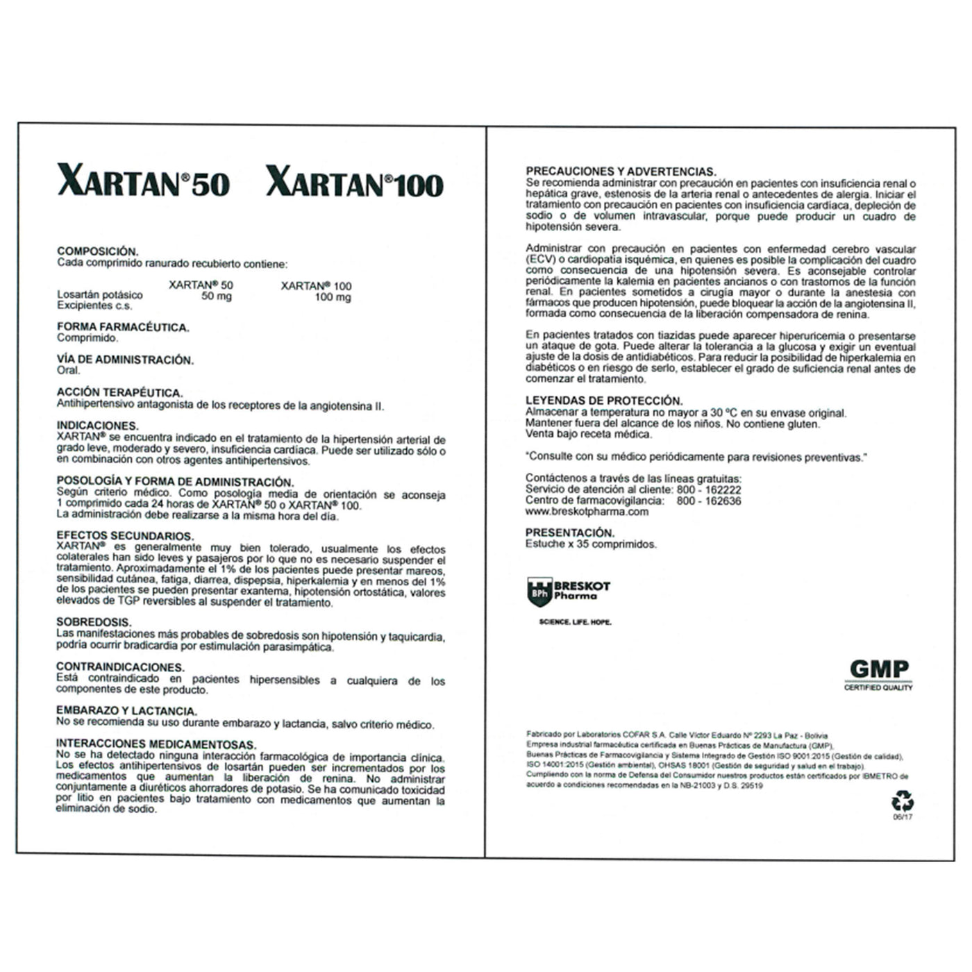 Xartan 50Mg Losartan X Tableta— Farmacorp