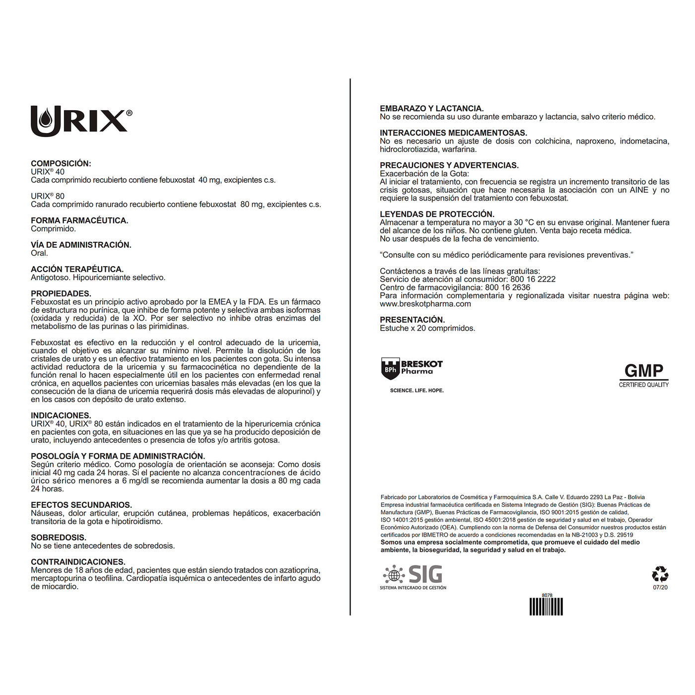 Urix 40Mg Febuxostat X Tableta— Farmacorp
